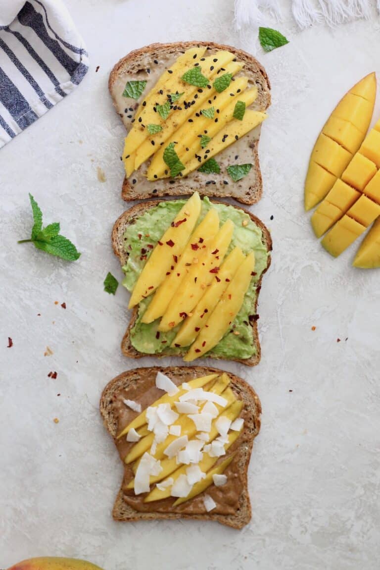 Fancy Toast with Mango: 3 Ways! + Toast Toppings! - Hummusapien