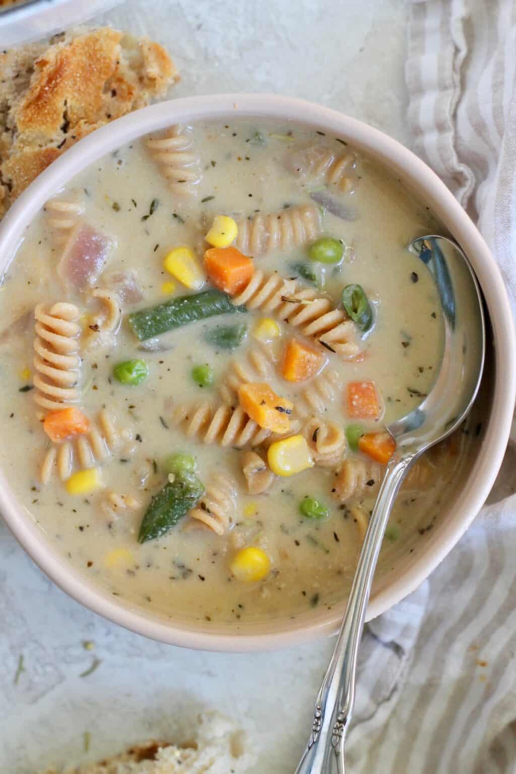 Creamy Vegetable Pasta Soup | Healthy Vegetable Noodle Soup