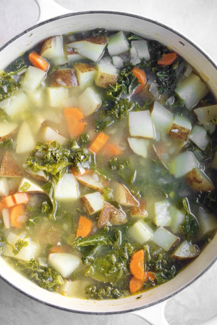 Lightened up Veggie-Loaded Potato Soup - Hummusapien